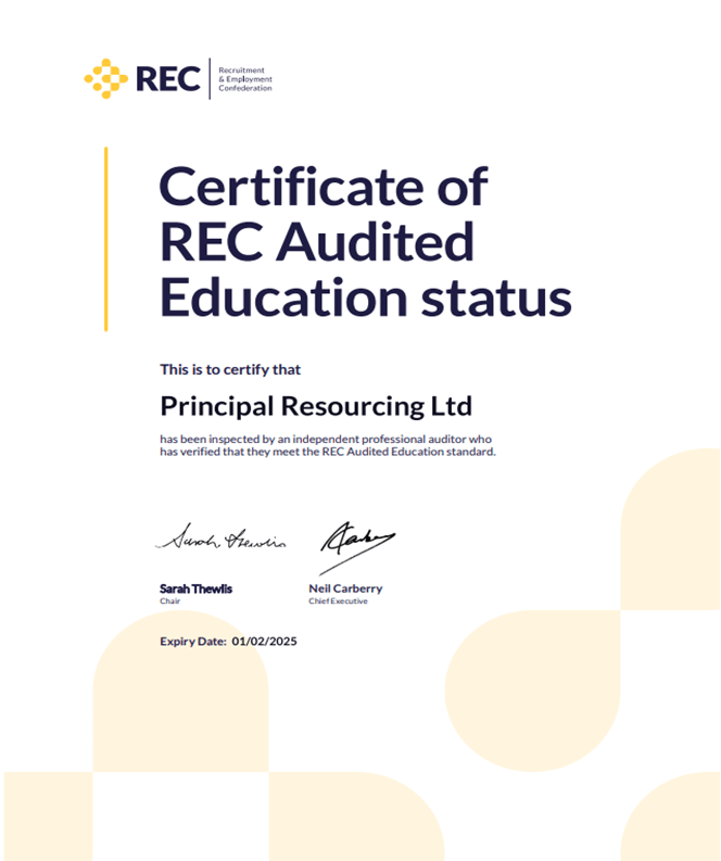 REC Audited Education Accreditation - Principal Resourcing